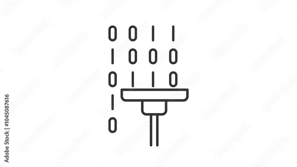 Data wiping line animation. Information erase animated icon. Changing ...
