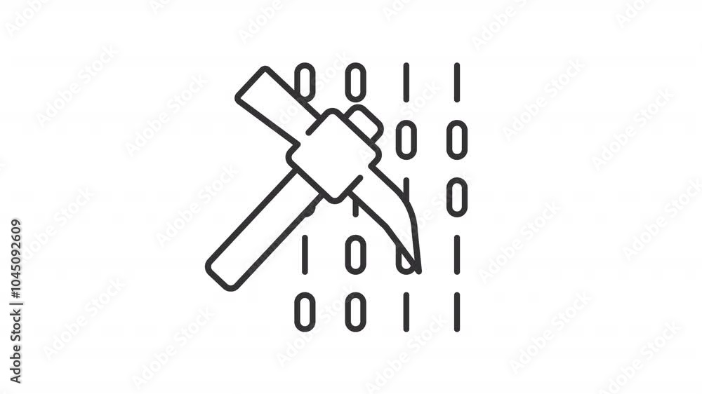 Database mining animation set. Data management animated line icons ...