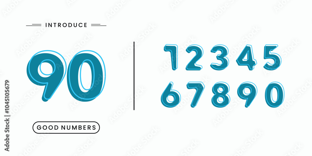 Basic numbers vector simple geometry shapes' numerals. font alphabet ...