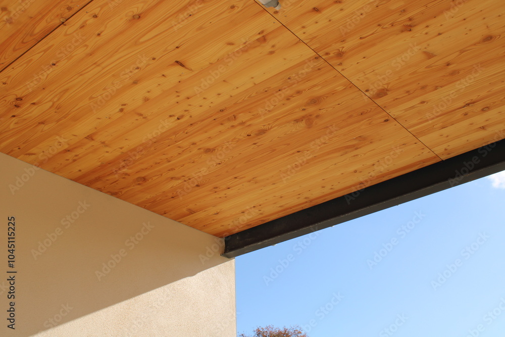 Sous face en lambris bois, lambris de sous-toiture Stock Photo | Adobe Stock