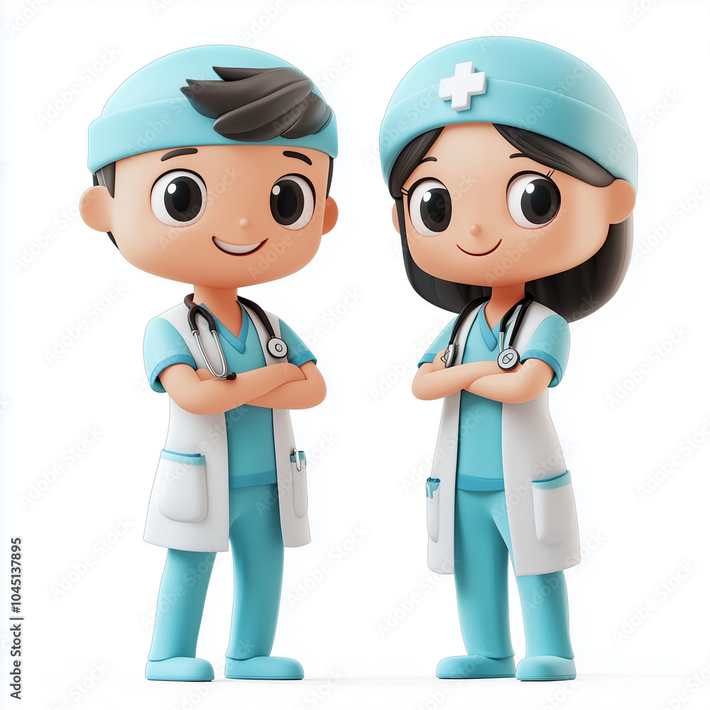 "This image shows a cartoon of a doctor, representing a profession ...