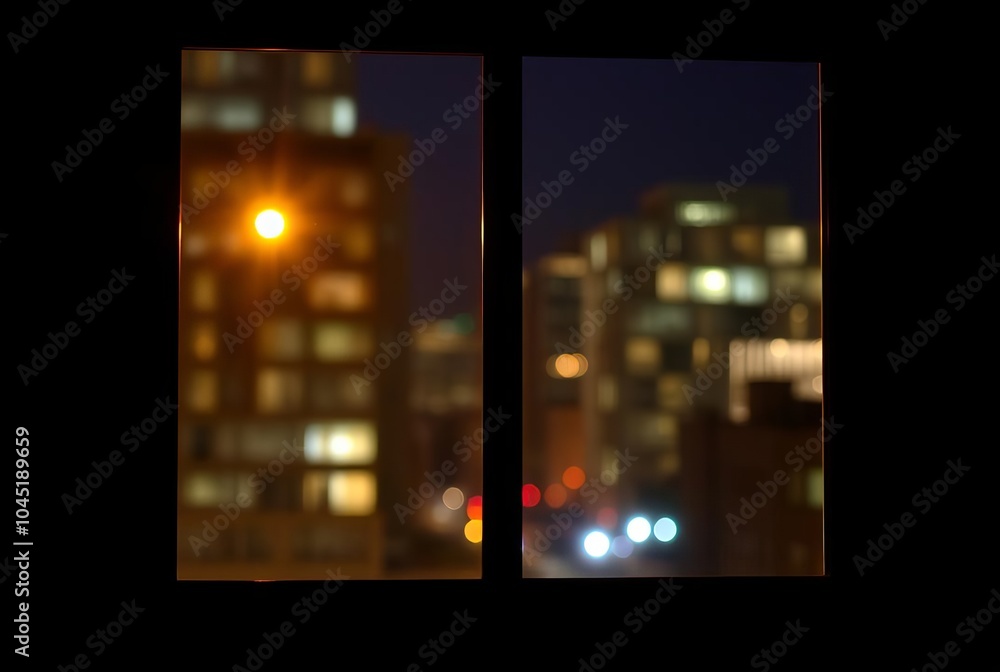 Creating distinct variants of lights from window at night withou Stock ...