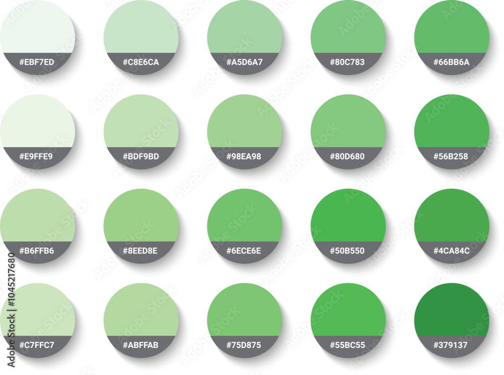 Kelly Green Color Guide Palette with color with RGB HEX codes and Names ...