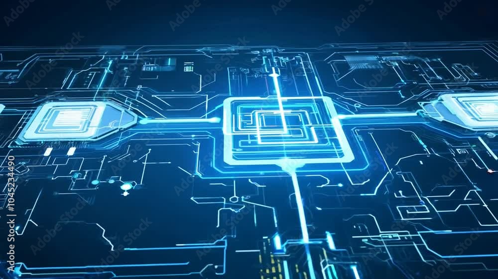 blue Future Technology Complex algorithm circuit technologies Artificial background Futuristic ...