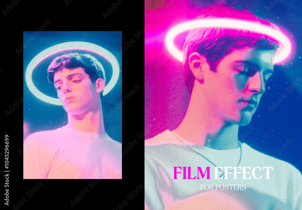 Film Glow Poster Photo Effect Mockup Stock Template | Adobe Stock