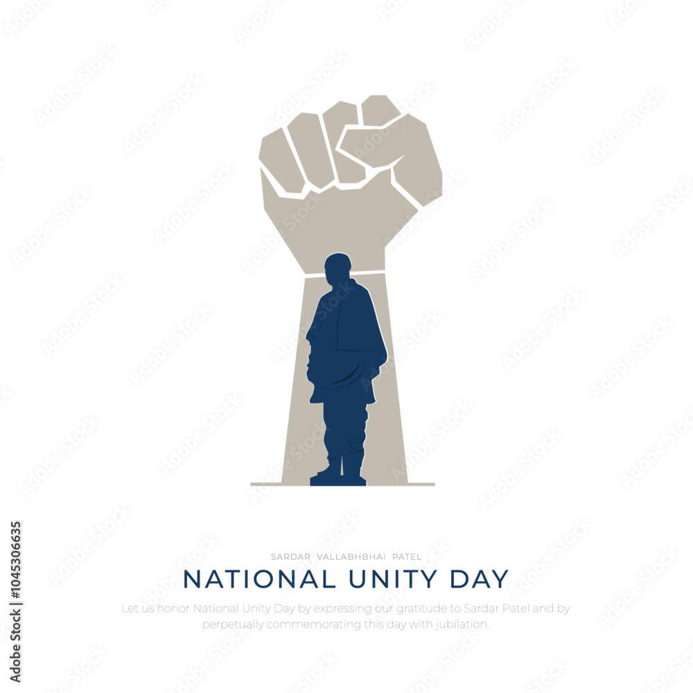 National Unity Day Post and Greeting Card. Statue of Unity of Sardar ...