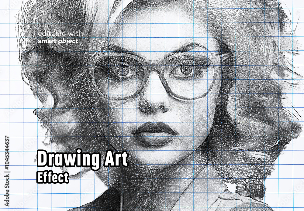 Drawing Photo Effect Stock Template | Adobe Stock