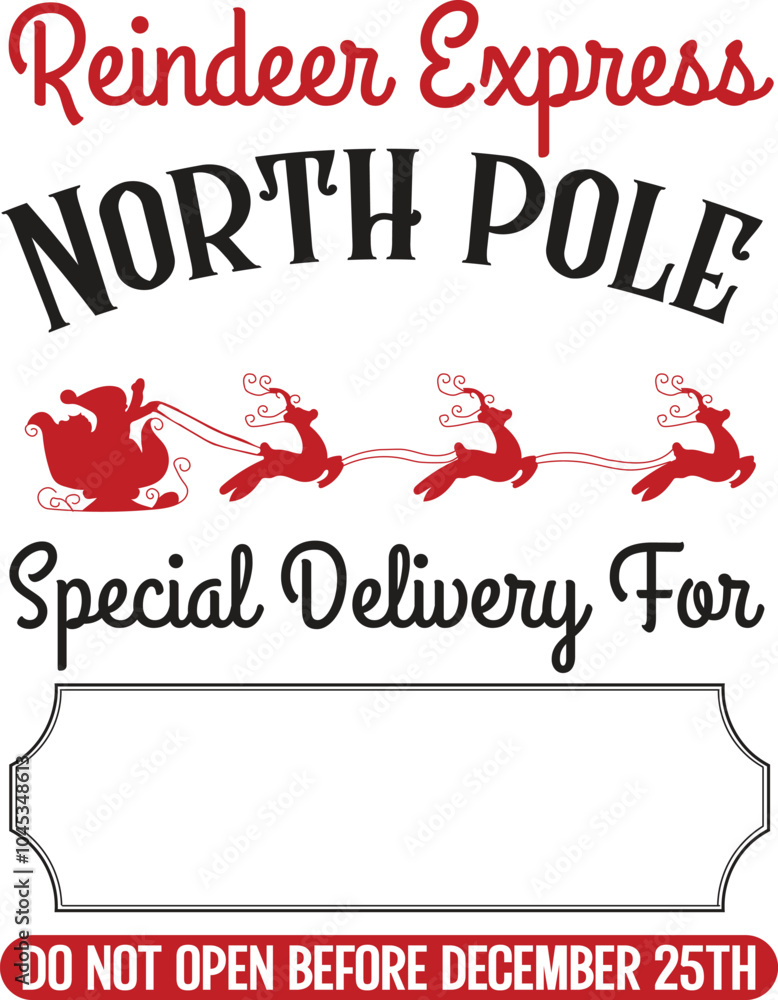 Santa Sack SVG Design, Reindeer Mail Special Delivery, Christmas ...