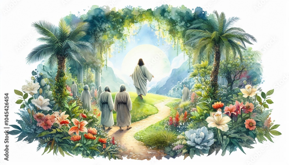 Photo & Art Print Heavenly Garden Create a lush paradise where Jesus ...