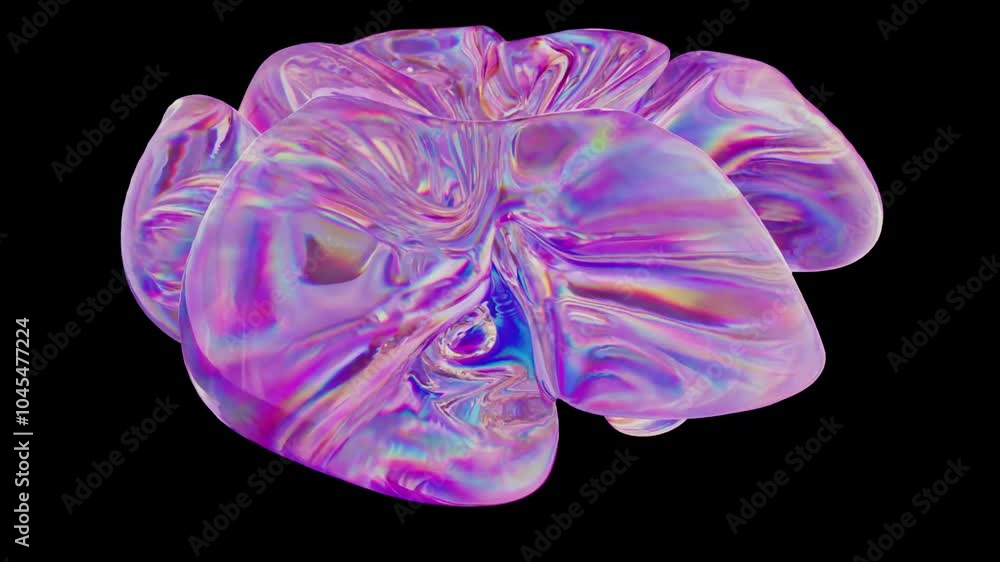 looped 3d animation spherical waves of a molecule structure of a ...