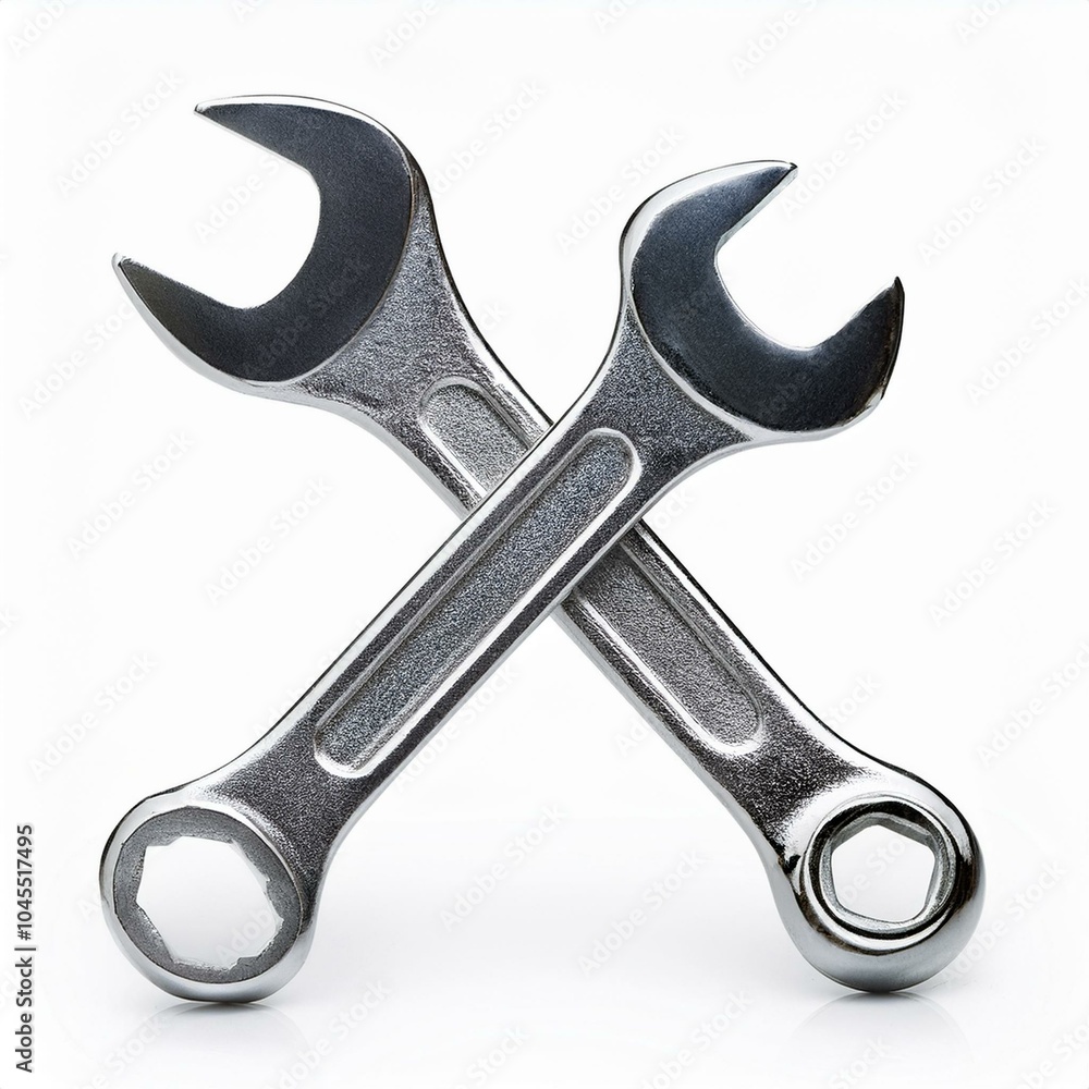 Crossed wrenches on white isolate background for tool and repair ...