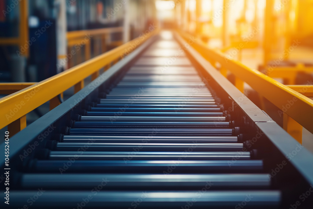 Automated roller conveyor of automatic production line of manufacturing ...