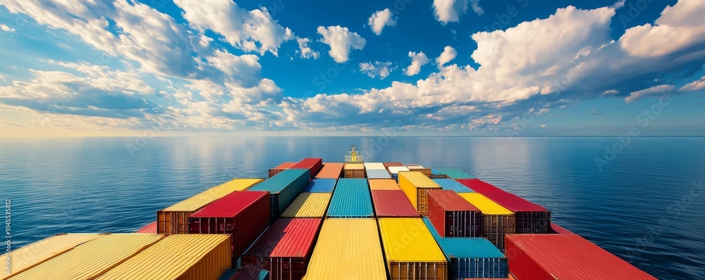 Massive Cargo Ship Navigating the Open Seas, Sea Logistic ...