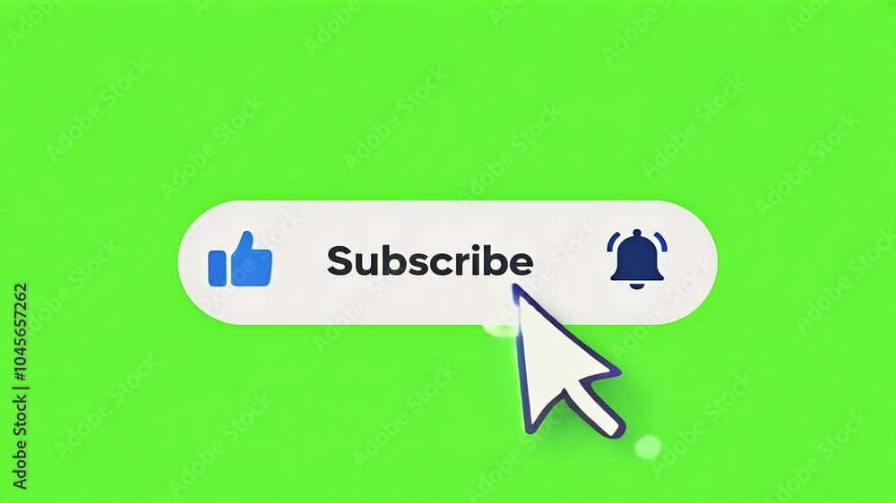 animation clickable subscribe button bell icon appearing green ...