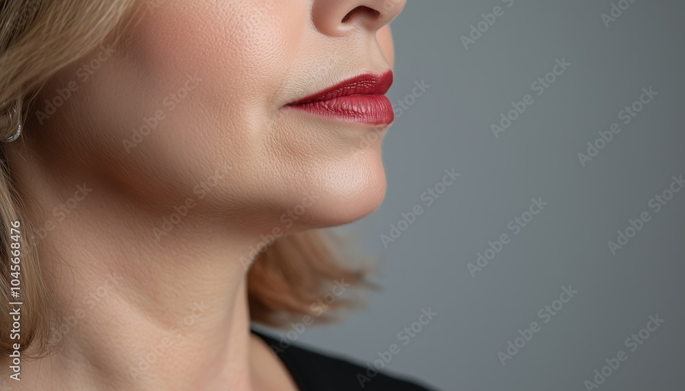 Fashion And Beauty: Middle-Aged Woman'S Double Chin Treatment In ...