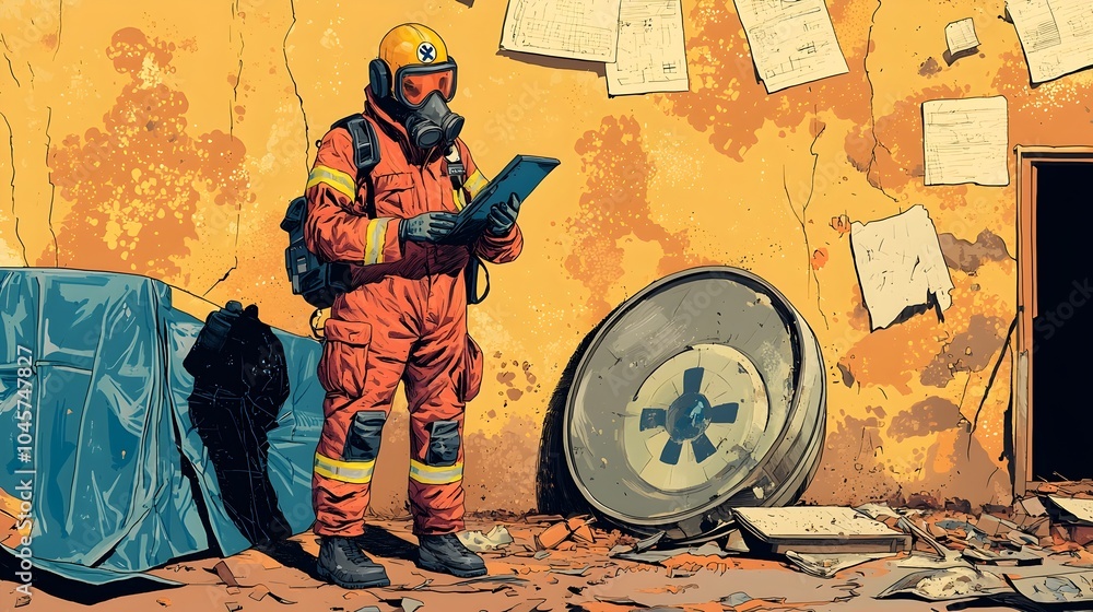 of First Responders Evaluating Radiation Levels at a Nuclear Power ...