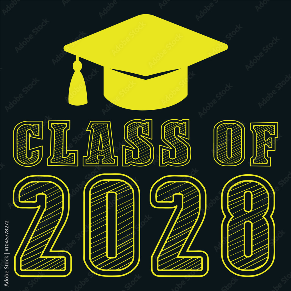 Class of 2028 typography design vector. Text for design, congratulation ...
