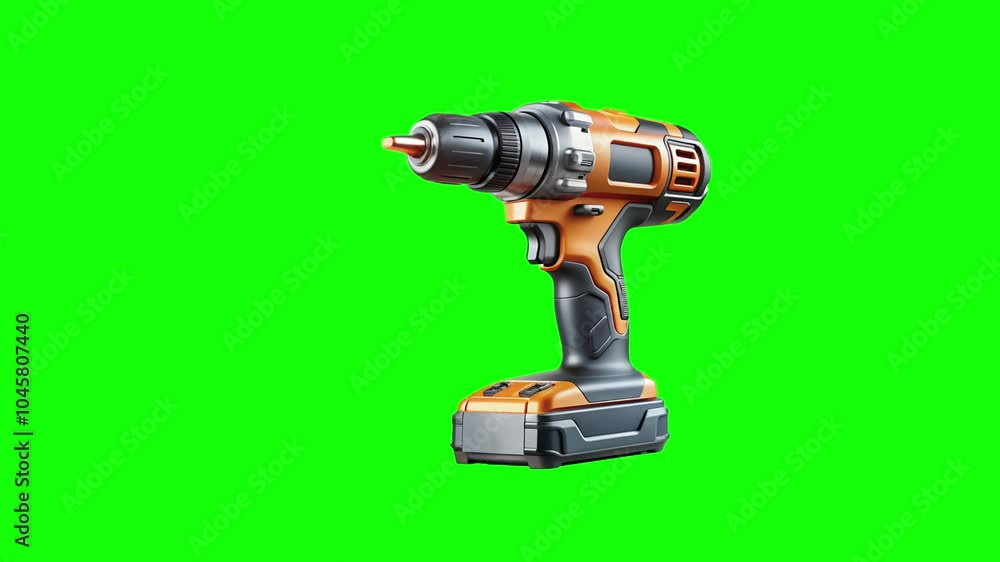 Electric drill green screen animation motion graphic with chroma key ...