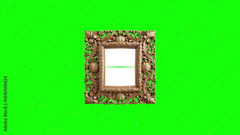 Photo frame green screen animation motion graphic with chroma key clip ...