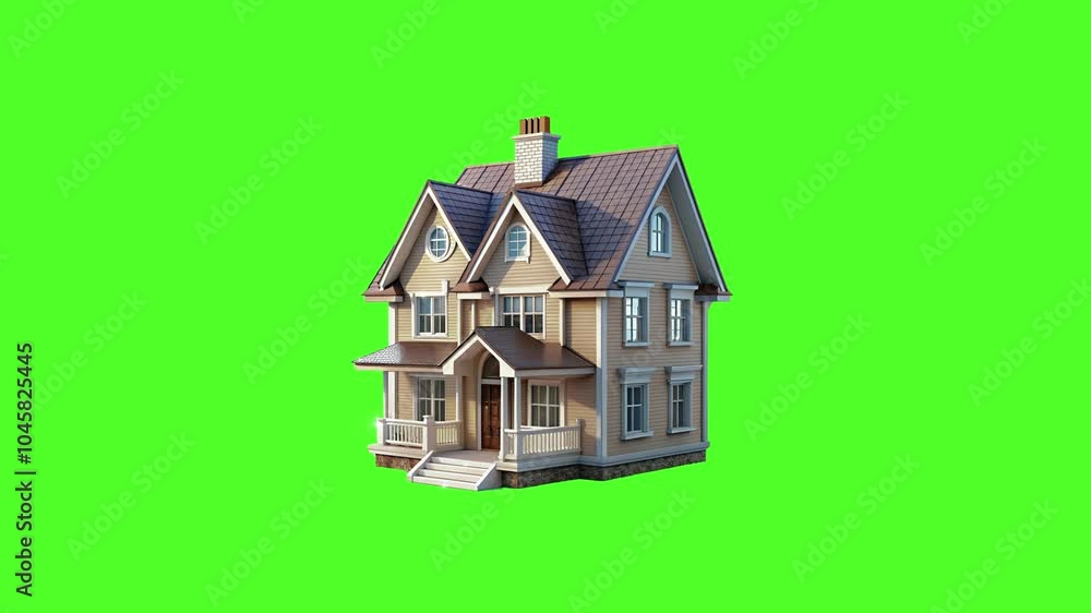 Luxury house green screen animation motion graphic with chroma key clip ...