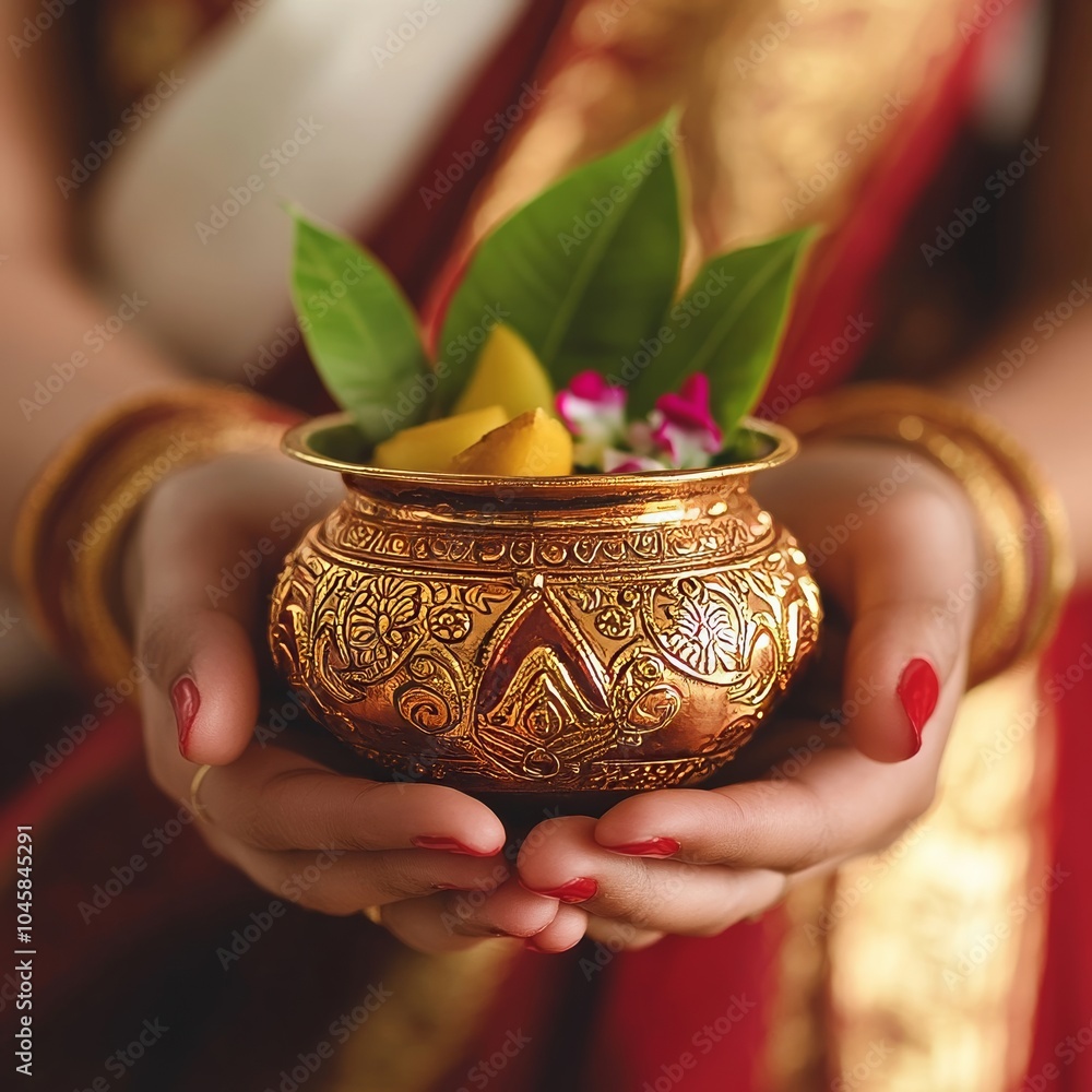 Kalash, a sacred vessel in Indian festivals. Stock Illustration | Adobe ...
