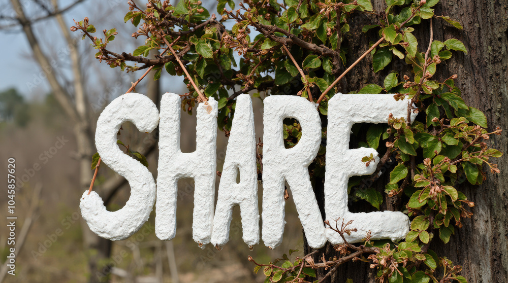 Vintage and Rustic Share Sign for Social Media, Community, and ...