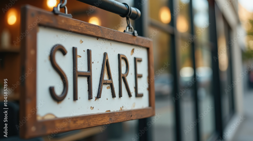 Vintage and Rustic Share Sign for Social Media, Community, and ...