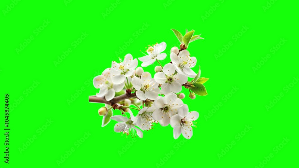 Stockvideon white flower green screen animation motion graphic with ...