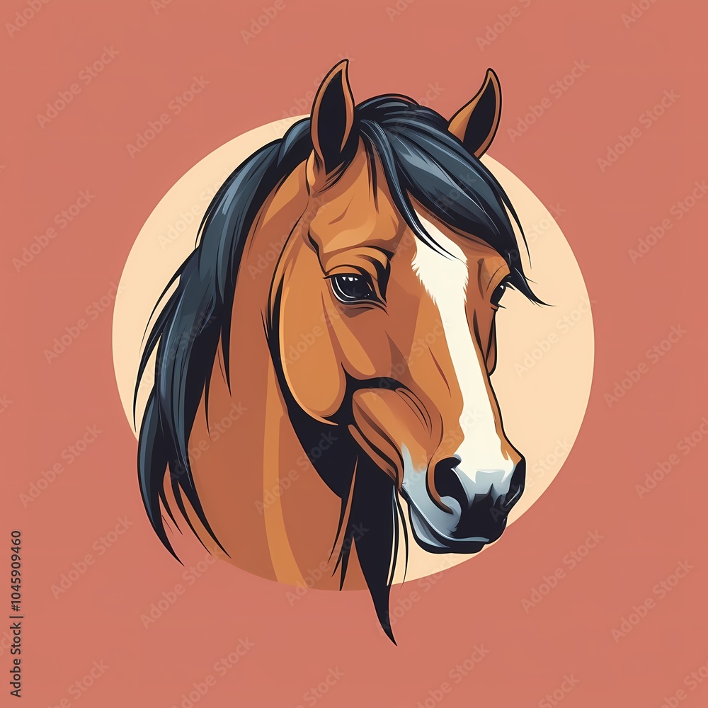 sad horse vector, horse illustration, melancholy horse, equine art ...