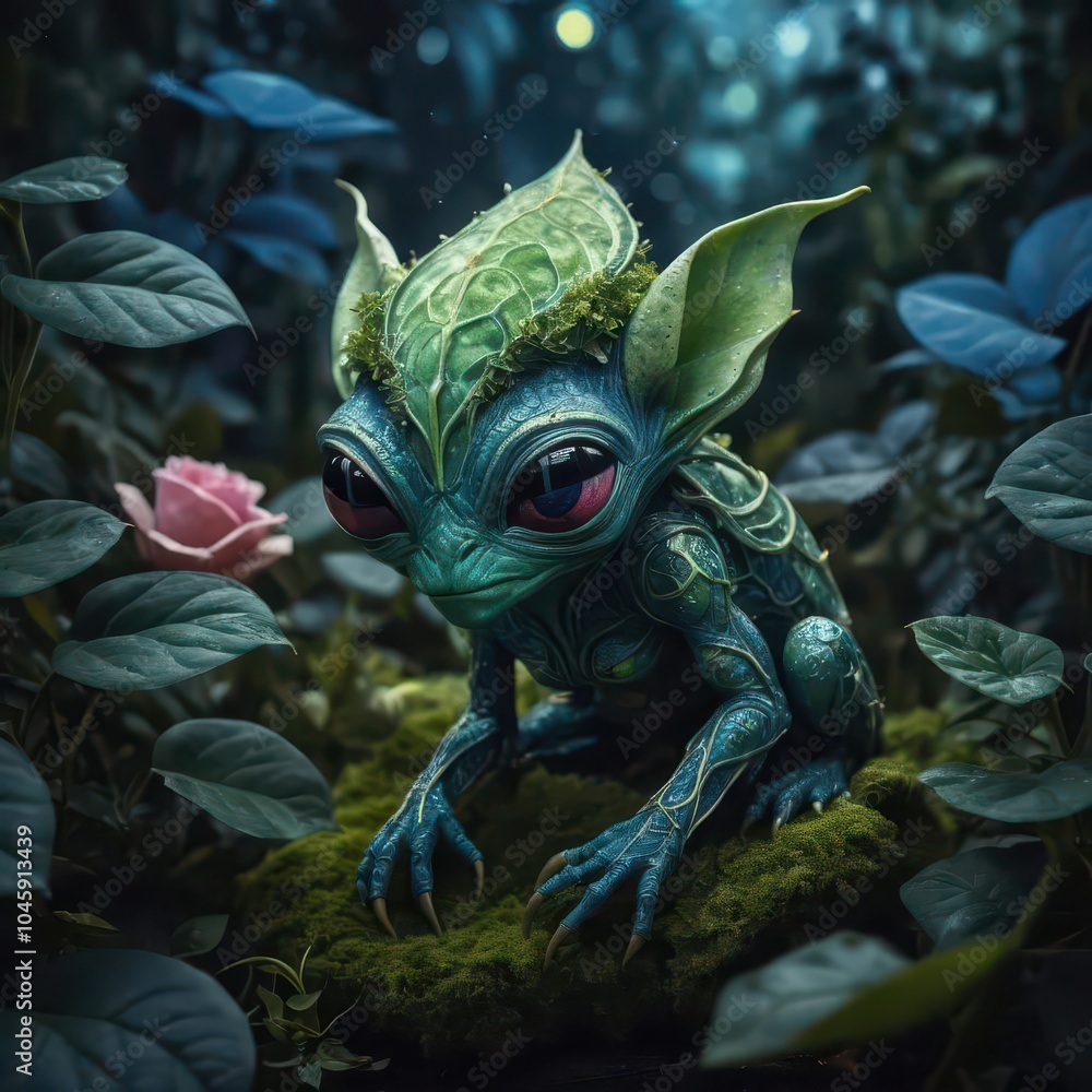 ai generated 3d render realistic cute big eyed little extraterrestrial ...