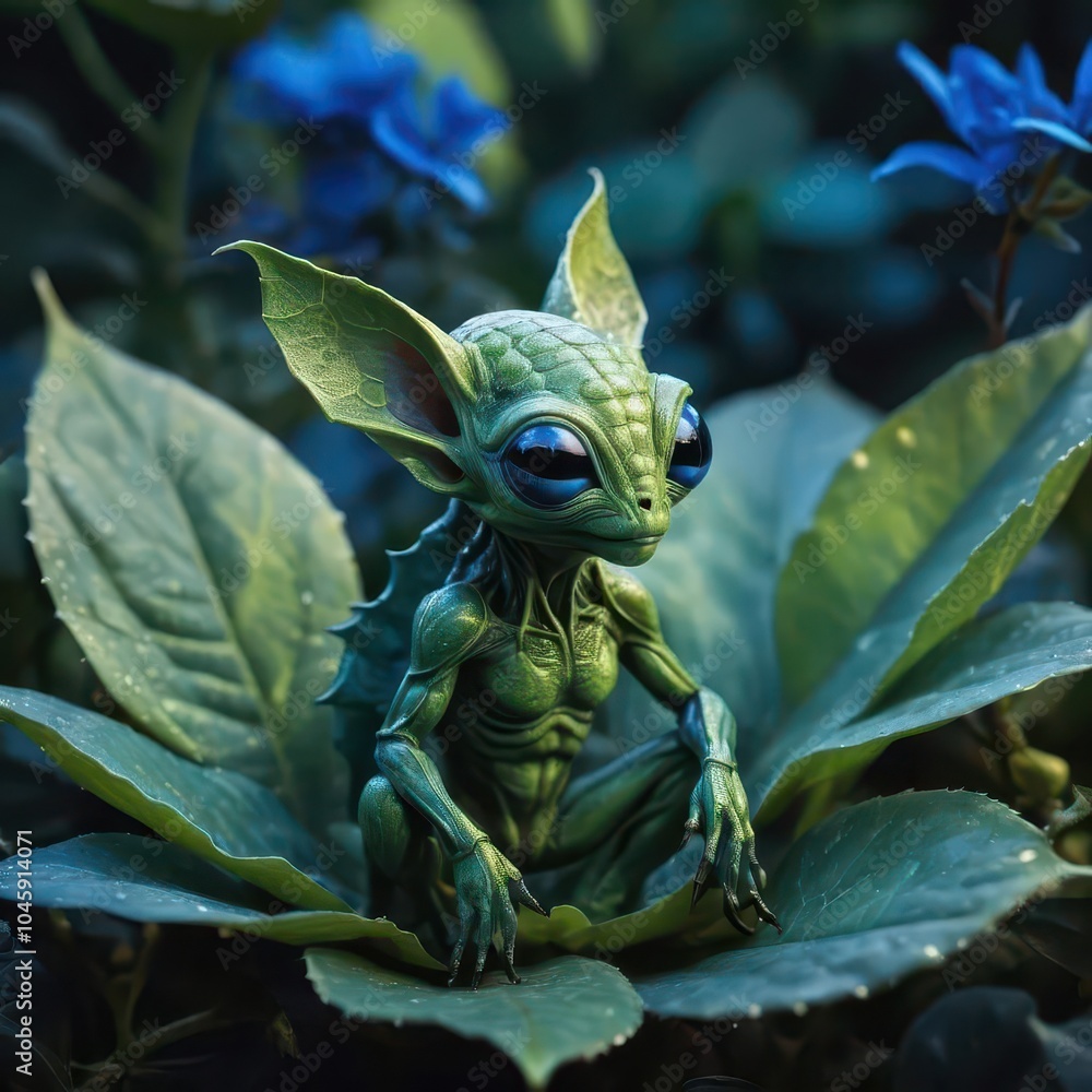 ai generated 3d render realistic cute big eyed little extraterrestrial ...