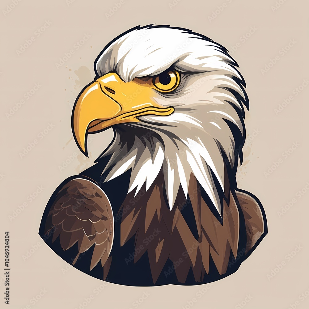aggressive bald eagle, eagle vector, wildlife vector, bird illustration ...
