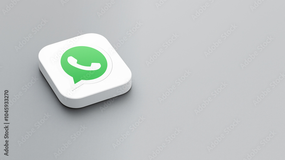 An icon of the Whatsapp logo on a gray background, a white square with ...