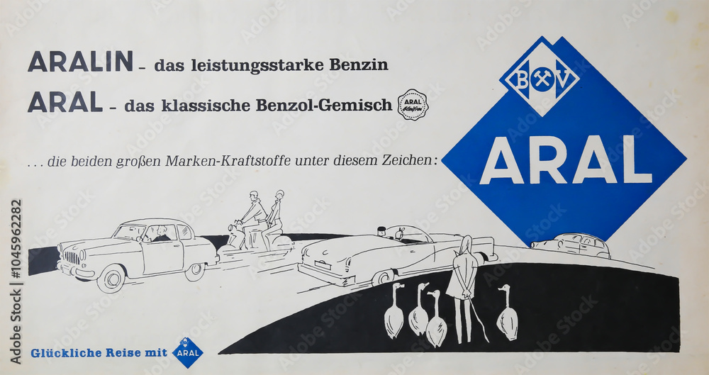 Viersen, Germany - May 9. 2024: Old german ARAL magazine advertisement ...