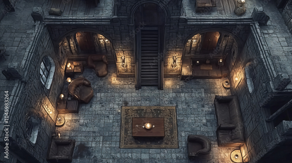 Vampires Room Battlemap - Detailed fantasy room map for battles Stock ...