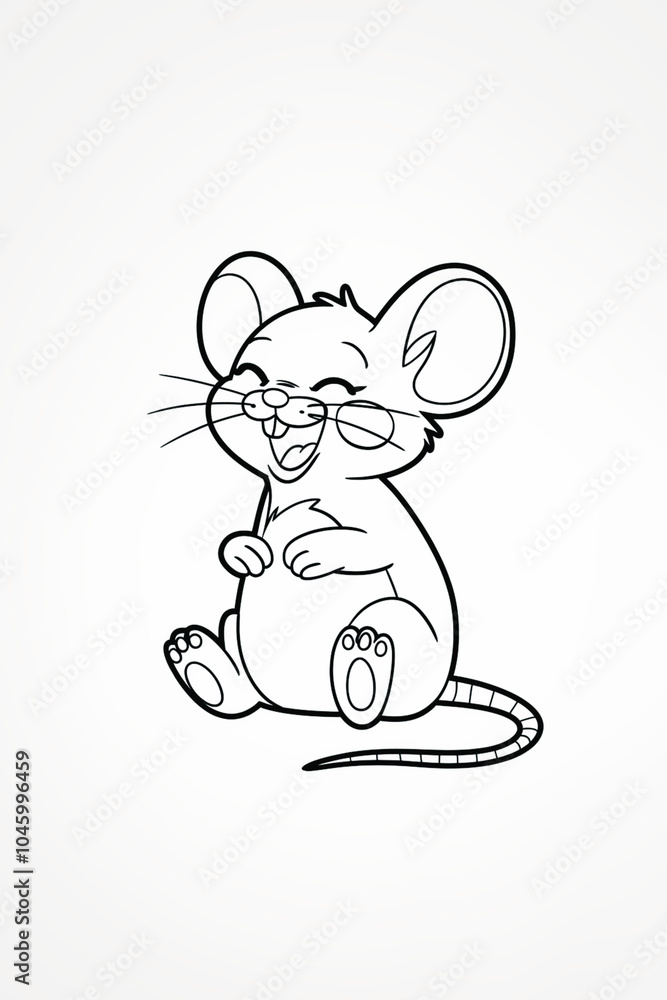 Fröhliche Maus – Ein lachendes Ausmalbild für Kinder, Herzhaftes Lachen ...