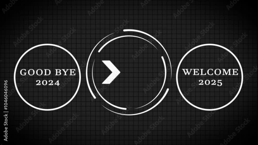 Animation of good bye 2024 and welcoming the new year 2025. direction ...