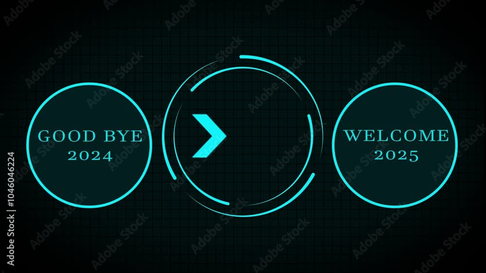 Animation of good bye 2024 and welcoming the new year 2025. direction ...