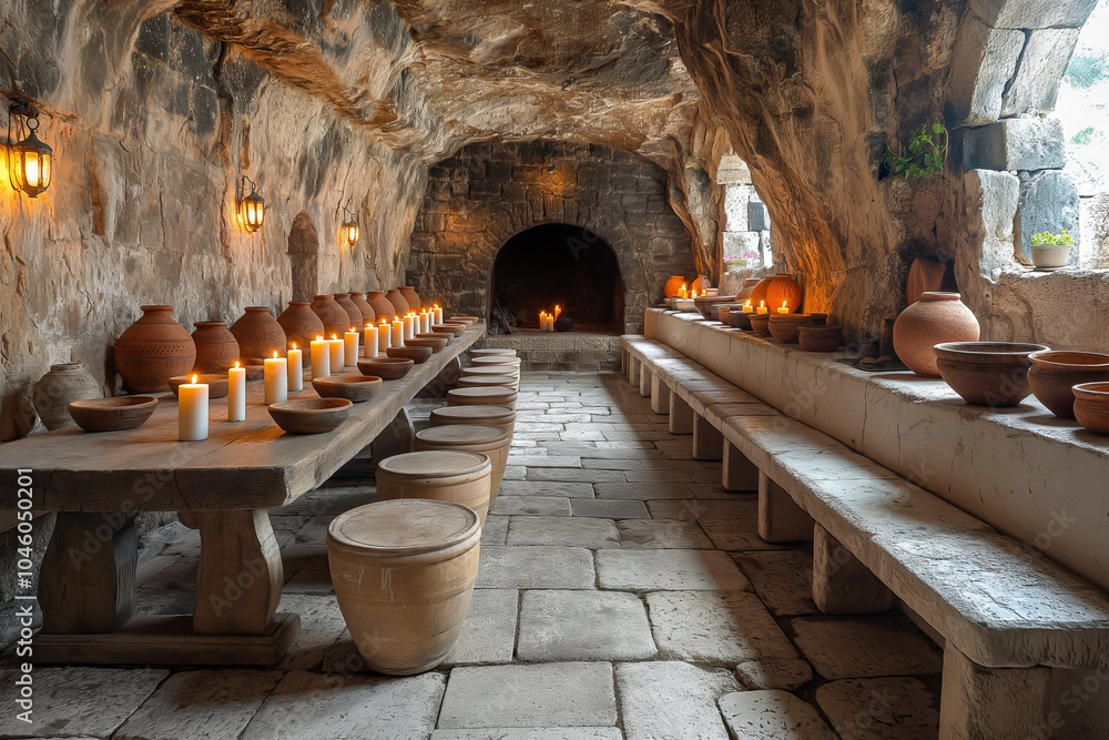 An upper room in Jerusalem, where Jesus shares the last supper with his ...
