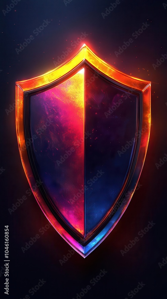 antivirus icon depicted as a strong shield protecting against digital ...