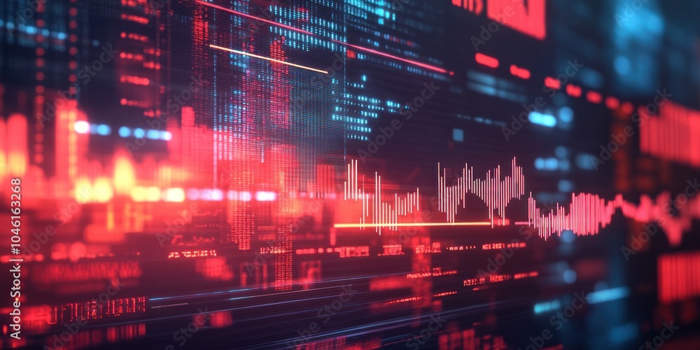 Visual representation of China digital economy with financial charts ...