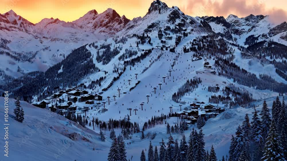 Heatmap of a mountain resort, with intense reds and oranges marking the ...