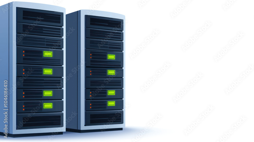 High tech server setup with multiple storage units, showcasing modern ...