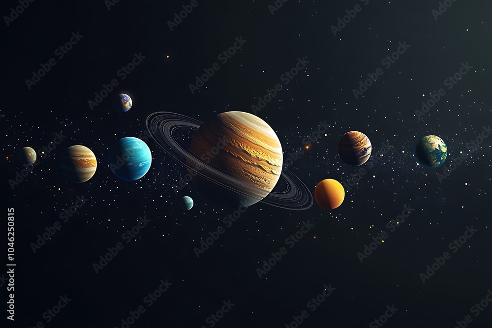 Solar System Planets Aligned in Outer Space,solar system planets ...