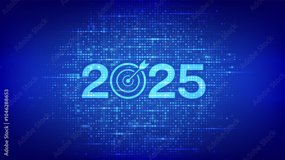 2025 New year Goals and plans. Numbers 2025 made with currency symbols ...
