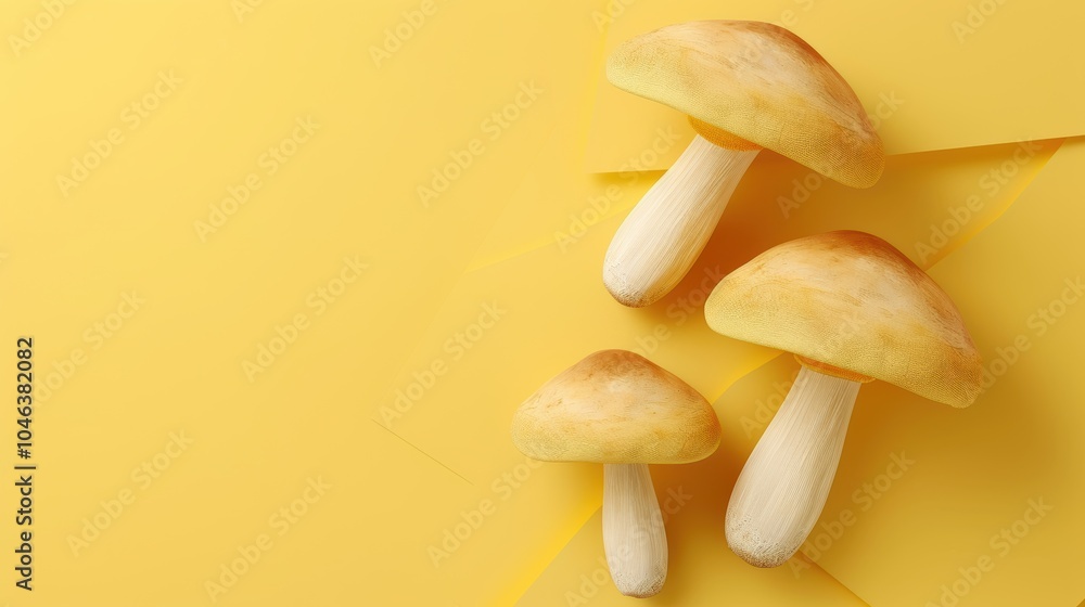 Mushroom shown on a demure background, amazing mushroom design ...