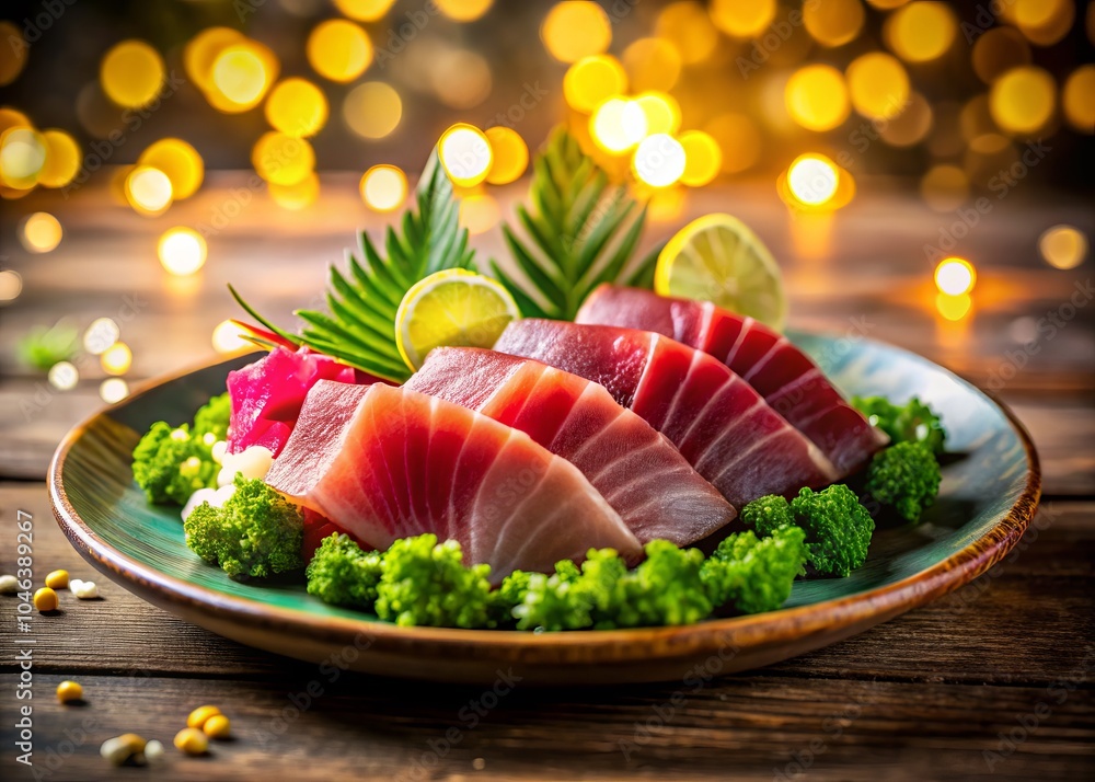 Delicious Maguro Sashimi with Bokeh Effect in Japanese Cuisine, Fresh ...