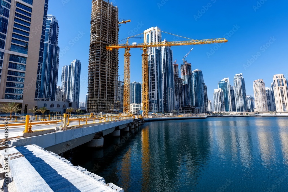 A sprawling urban skyline with a mix of old and new architecture ...