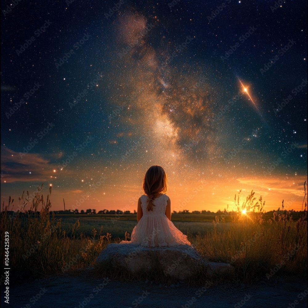 Starry Night: Milky Way Galaxy Space Overlays with Falling Star and ...