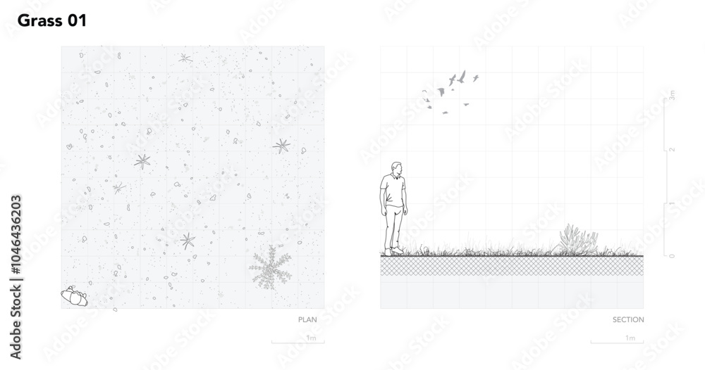 Architectural Drawings, Minimal style cad tree line drawing, Side view ...